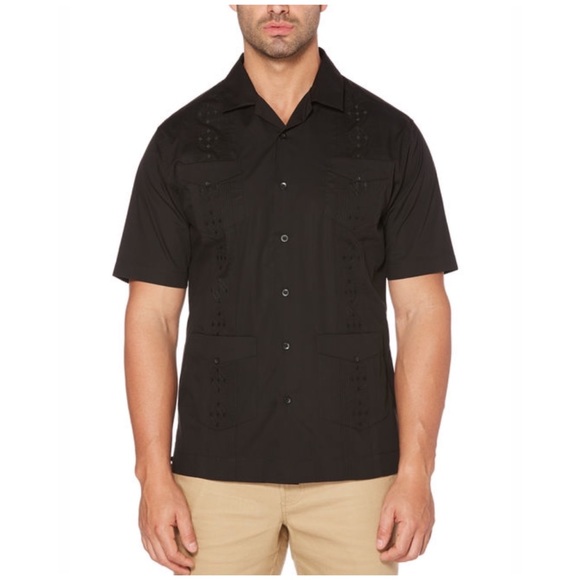 Cubavera | Shirts | Cubavera Guayabera Black Embroidered Nwt | Poshmark